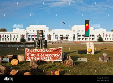 Aboriginal Tent Embassy In Front Of The Old Parliament House Canberra Australian Capital