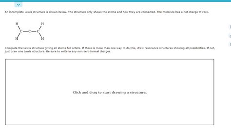 Solved An Incomplete Lewis Structure Is Shown Below The
