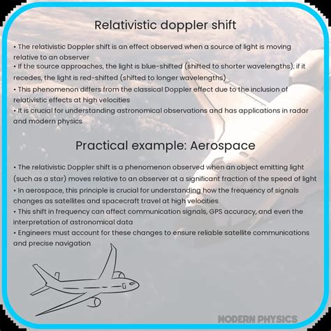 Relativistic Doppler Shift Physics Effects And Applications