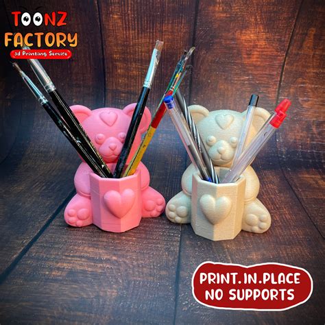 Stl File Teddy Pen Holder・3d Print Object To Download・cults