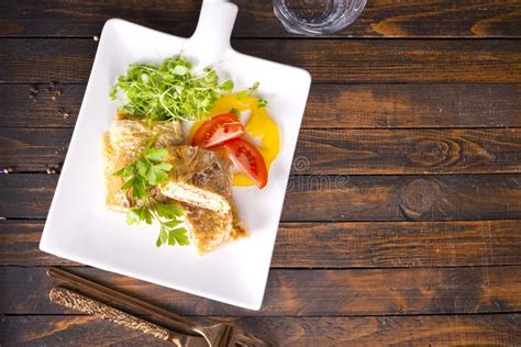 Japanese Cuisine National Japanese Dish Omelet Tamago Yaki For Breakfast Stock Image Image Of