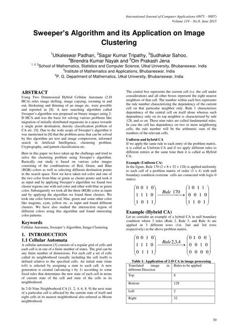 Pdf Sweepers Algorithm And Its Application On Image Clustering