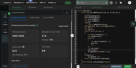 Gfg160 Gfg160 Java Binaryaddition Dsachallenge Problemsolving Telukoti Vishal