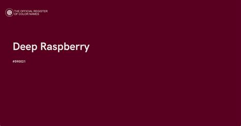 Deep Raspberry Color 590021 The Official Register Of Color Names