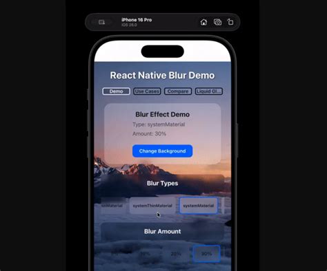 React Native Blur View With Liquid Glass Effect Reactscript