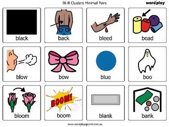 L Cluster Reduction Minimal Pairs By Word Play Speech Therapy Resources