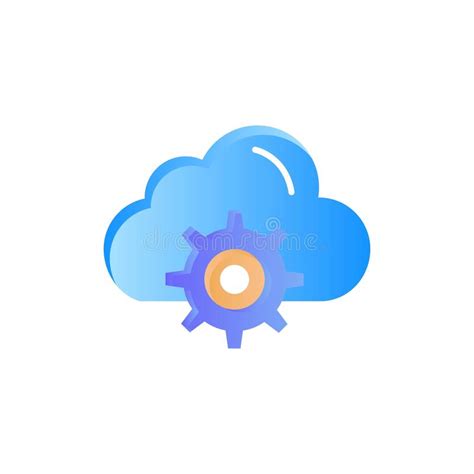 Cloud Setting Gear Computing Flat Color Icon Vector Icon Banner Template Stock Vector