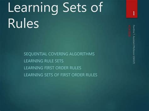learning sets of rules sequential learning algorithm foil ppt