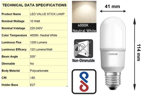 Osram Ledvance Led Value Stick W E Candle Lamp Neutral White K The Light Kart