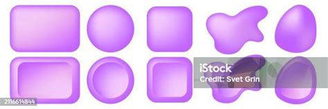 3d 보라색 말풍선 및 추상 모양 세트입니다 다양한 형태의 빈 텍스트 주석 대화가 있는 벡터 거품 집합입니다 직사각형 타원과 같은 다양한 모양의 정신 구름 3차원 형태에