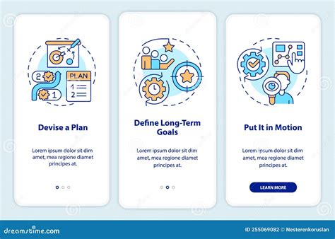 Planning Onboarding Mobile App Screen Stock Vector Illustration Of Design Business 255069082