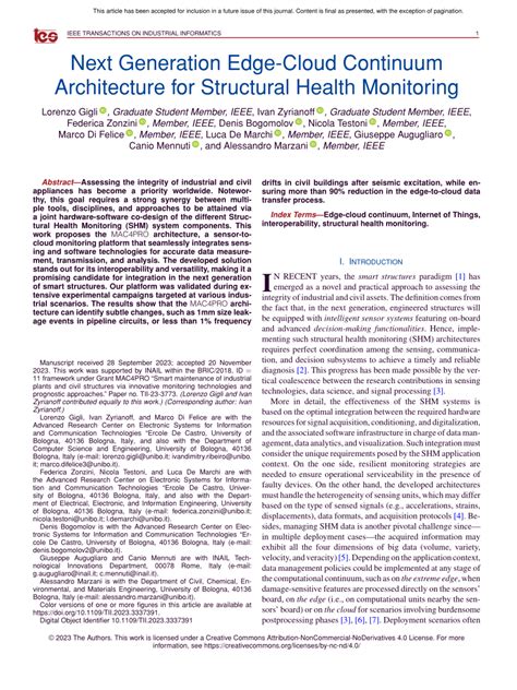 Pdf Next Generation Edge Cloud Continuum Architecture For Structural