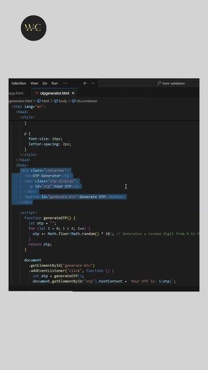 Make Otp Generator App Using Html Css And Javascript Javascript Project