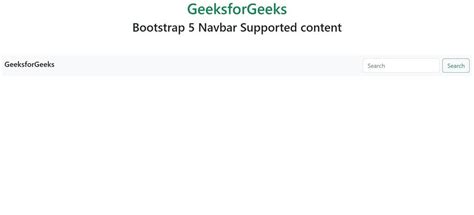Bootstrap 5 Navbar Supported Content Geeksforgeeks