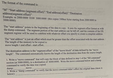 Solved Move Command M The Move Command Is Really A Copy