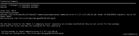 Centos 7 安装mysql报错：the Gpg Keys Listed For The “mysql 57 Community Server“ Repository Arethe