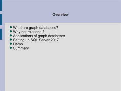 Graph Databases And Sql Server 2017 Ppt Free Download