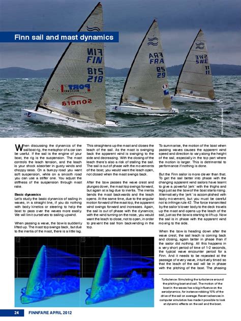 Finn Mast Dynamics By Wb Sails Pdf Rudder Sail