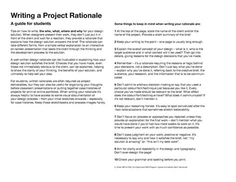 What Is The Best Example Of A Project Rationale Design Talk