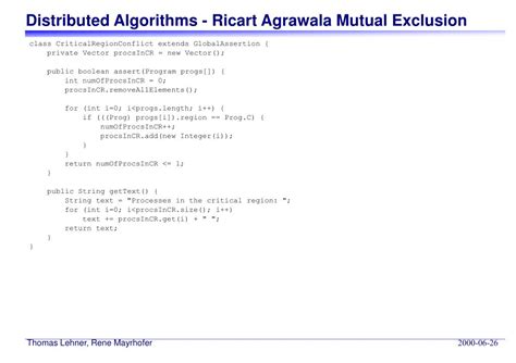 ppt distributed algorithms ricart agrawala mutual exclusion datum