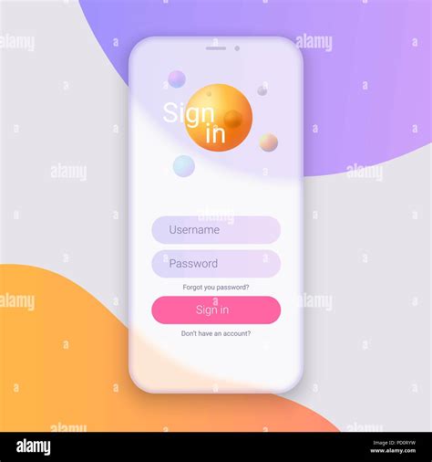 Sign In Screen Clean Mobile Ui Design Concept Login Application With Password Form Window