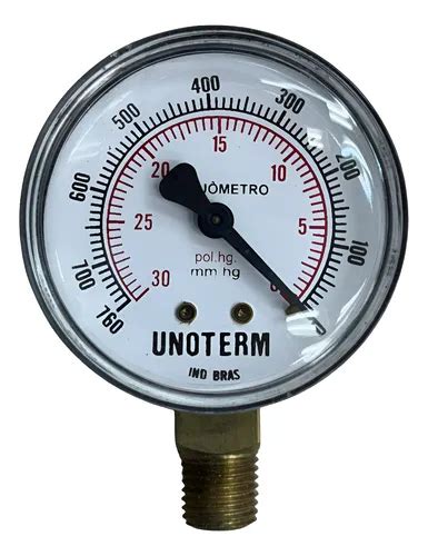 Manômetro Aço Carbono 0 A 760mmhg E 30polhg Reto 14 Npt Parcelamento Sem Juros