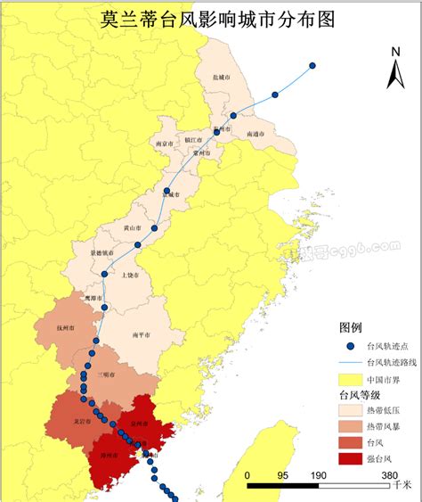 用arcgis绘制台风轨迹动画与影响城市分布图方法 草根哥