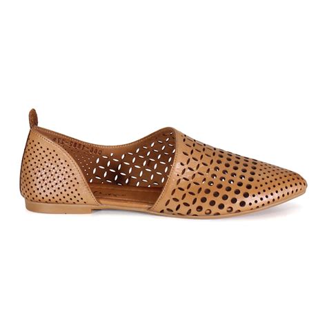Shop Brown Womens Papy Russ Dorsay Cut Out Flats Shoebacca