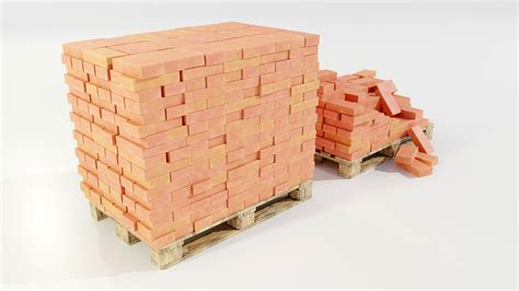Pallet With Bricks 3d Model By 3dmae