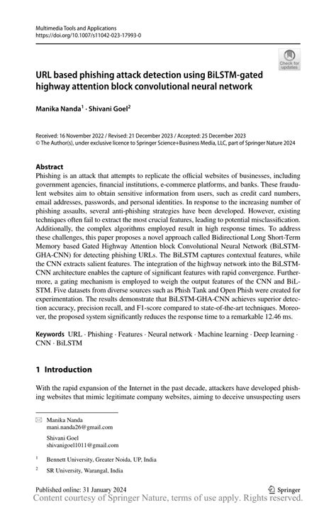 Url Based Phishing Attack Detection Using Bilstm Gated Highway Attention Block Convolutional