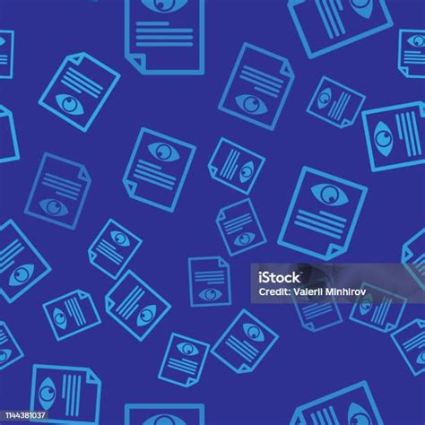 파란 배경에 눈 기호 아이콘 고립 된 완벽 한 패턴 블루 종이 페이지 정보 파일 기호를 엽니다 벡터 일러스트 개념에 대한 스톡 벡터 아트 및 기타 이미지 Istock