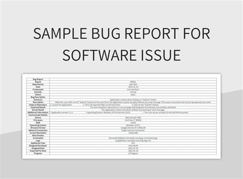 Free Bug Report Templates For Google Sheets And Microsoft Excel