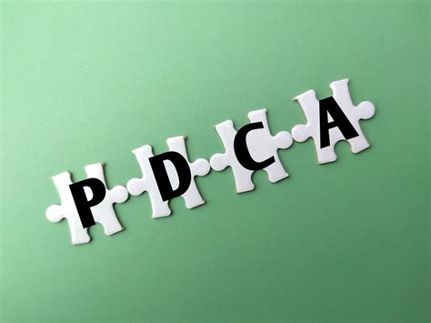 Premium Photo Top View White Puzzle With Text Pdca On Green Background
