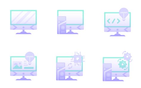 external computer hardware components icon pack flat gradient 29