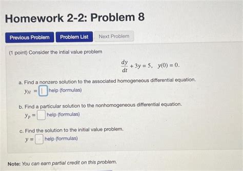 Solved 1 Point Consider The Intial Value Problem
