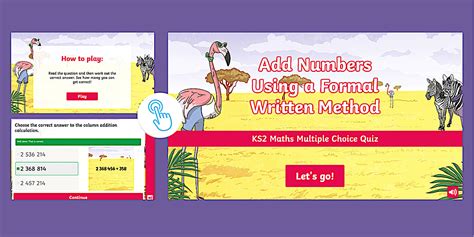 👉 Add Numbers Formal Written Method Ks2 Maths Multiple Choice