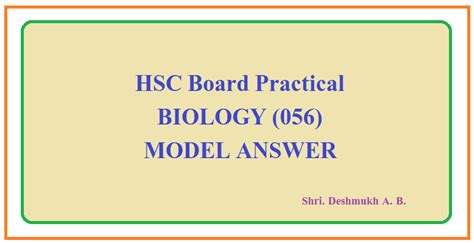 Hsc Board Practical Model Answer Online Science Study