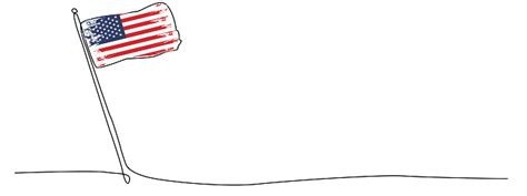 연속 선 그리기 미국 국기 와 수채화 물감 솔 스타일 디자인 벡터 일러스트 국기에 대한 스톡 벡터 아트 및 기타 이미지 국기 기 낮 Istock