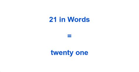 21 In Words How To Spell 21 Numbersinwords Net
