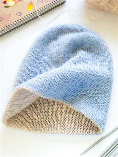 How To Knit Reversible Beanie Style Hat Easy Pattern For Beginners Artofit