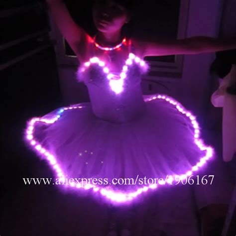 2015 Fashion Rgb Colorful Led Light Up Women Evening Dress Costume
