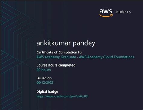 Ankit Kumar Pandey On Linkedin Happy To Share That I Completed My Aws Foundation Certificateion