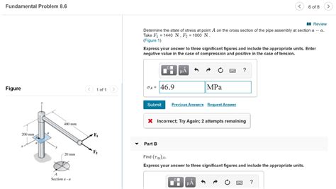 Solved Fundamental Problem 8 6 6 Of 8 Review Determine The