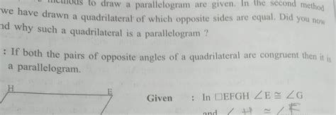 To Draw A Parallelogram Are Given In The Second Method We Have Drawn A Q