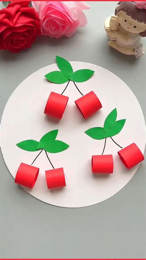 Аппликация Фрукты и Ягоды из бумаги Объемная аппликация из бумаги для детей Crafts Preschool