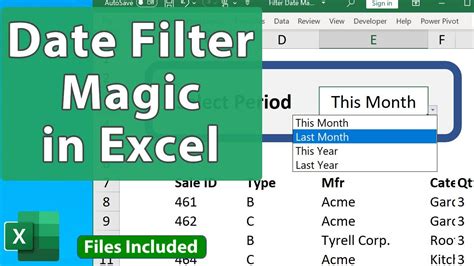 Excel Date Filter Magic Last Month This Month Ytd And More Awesome