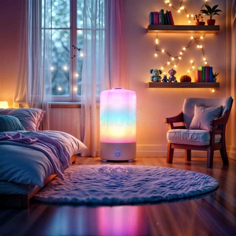 Colorful Diffuser In Cozy Bedroom Generative Ai Stock Illustration Illustration Of