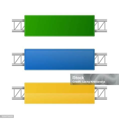 현실적인 녹색 거리와 도로 표지판 도시 일러스트 벡터입니다 거리 교통 표지판 모형 격리 간판 또는 표지판 방향 모의 이미지 간판에 대한 스톡 벡터 아트 및 기타 이미지