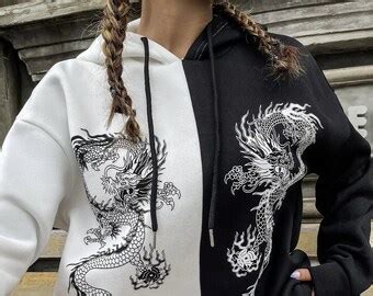 Chinese Print Hoodie Etsy