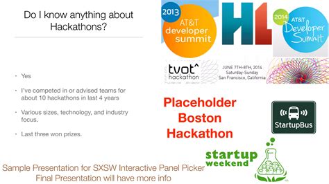Sxsw Preliminary Panel How To Hack Hack Hackathons For Non Technical